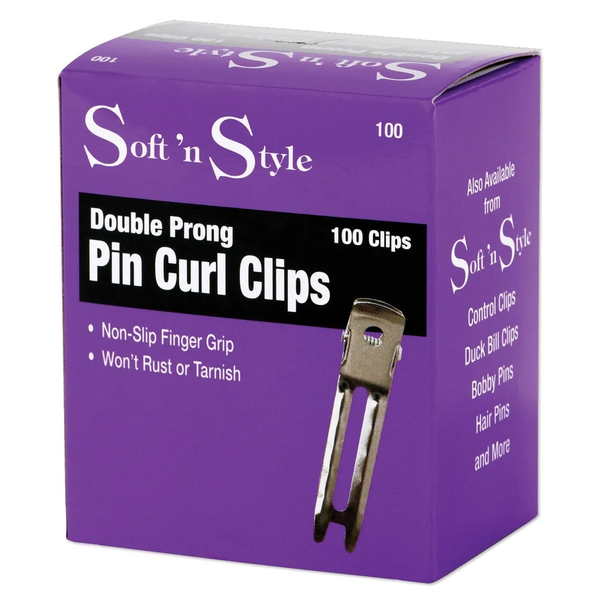 Soft 'N Style Gold Magic Double Prong Pin Curl Clips - 100 Count ...