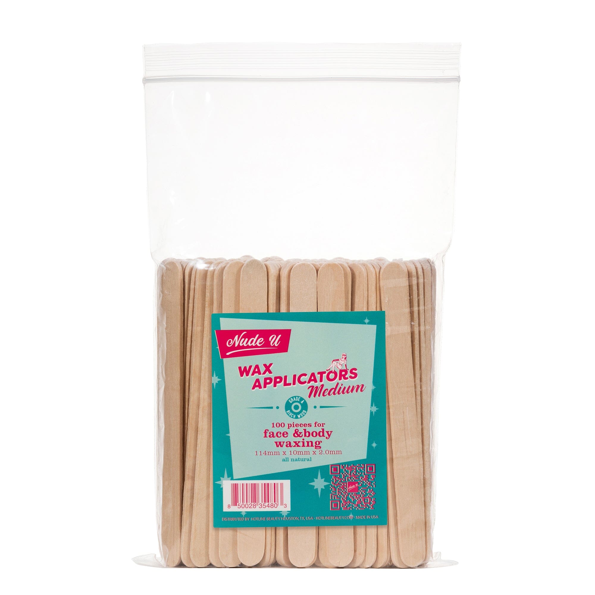 Medium | Waxing Applicator | Face and Body Waxing | 100 Pack | NUDE U ...